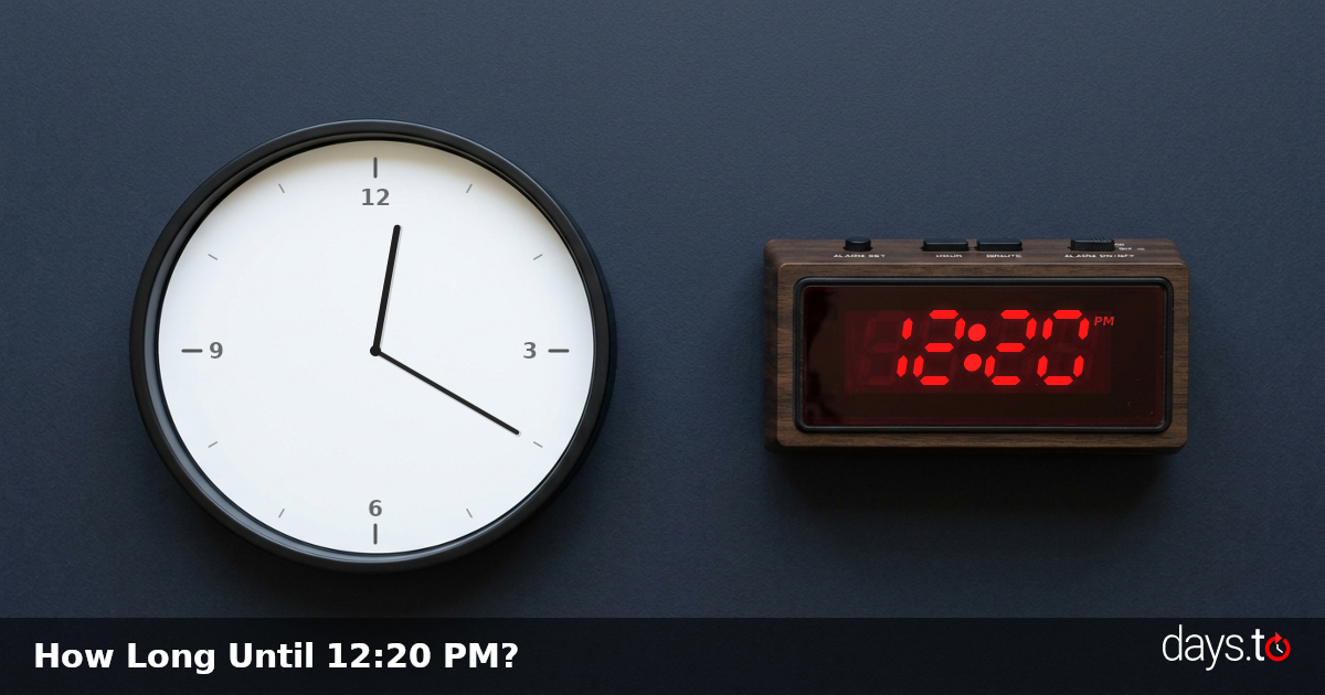 How Long Until 12:20 PM? | Countdown Timer