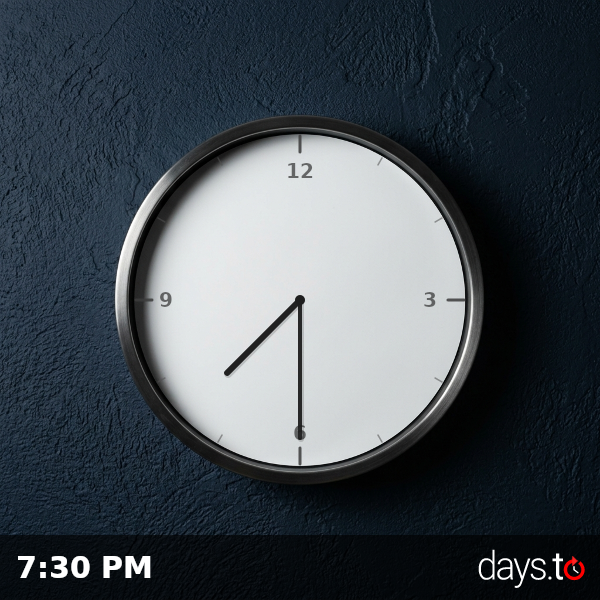 How Long Until 7:30 PM? | Countdown Timer