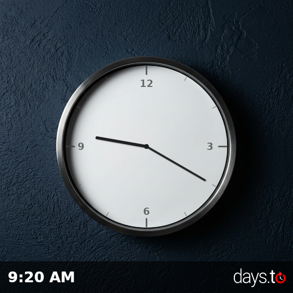 How Long Until 9:20 AM? | Countdown Timer